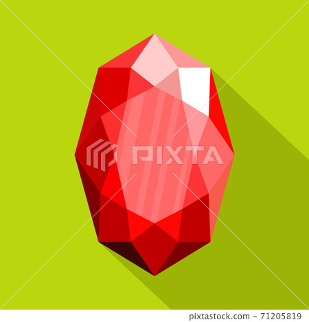Red adamant icon, flat style. - Stock Illustration [71205819] - PIXTA