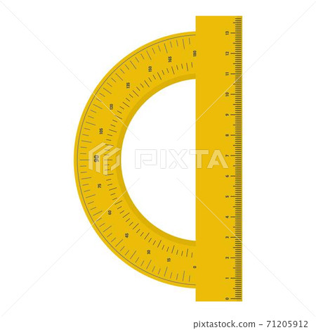 Yellow protractor icon, flat style. - Stock Illustration [71205912] - PIXTA