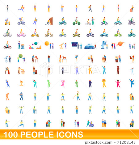 100 people icons set, cartoon style - Stock Illustration [71208145] - PIXTA