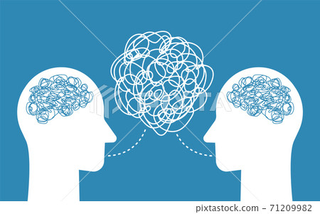 People talking nonsense speech. Head of person... - Stock Illustration ...