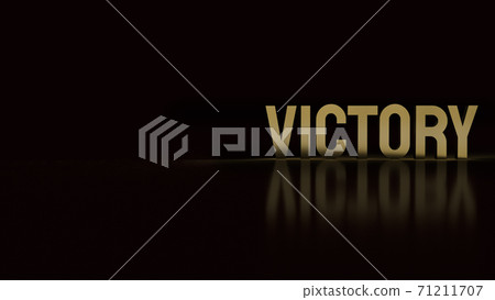 The victory text gold surface in black... - Stock Illustration ...