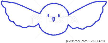 Flying owl (blue) - Stock Illustration [71213791] - PIXTA