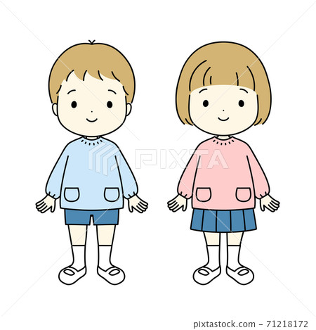 Children wearing smocks - Stock Illustration [71218172] - PIXTA