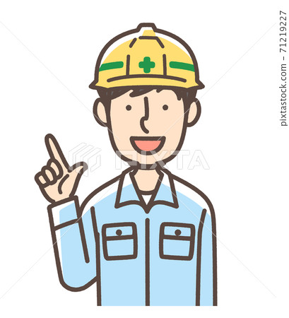 Construction worker pointing - Stock Illustration [71219227] - PIXTA