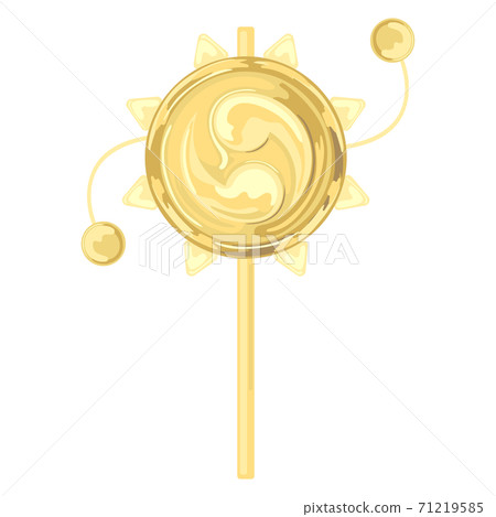 Gold New Year lucky charm "Denden Taiko" icon... - Stock Illustration ...