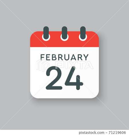 Icon day date 24 February, template calendar page - Stock Illustration ...