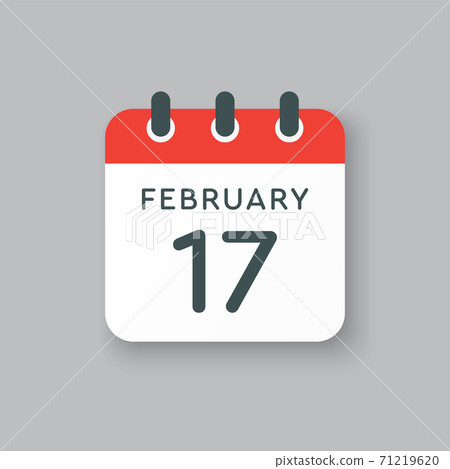 Icon day date 17 February, template calendar page - Stock Illustration ...