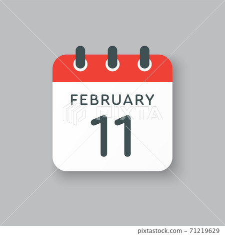 Icon day date 11 February, template calendar page - Stock Illustration ...