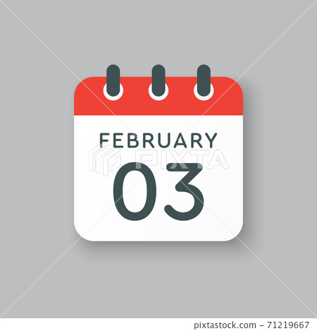 Icon day date 3 February, template calendar page - Stock Illustration ...