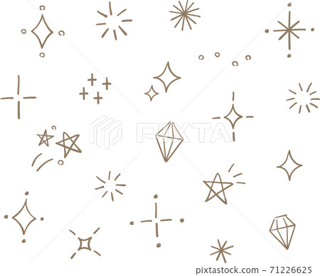 Glitter line art hand-painted set - Stock Illustration [71226625] - PIXTA