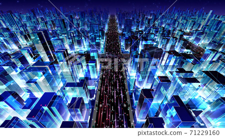Digital City / Town Network Big Data Technology... - Stock Illustration ...