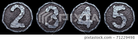Set of numbers 2, 3, 4, 5 made of forged metal... - Stock Illustration ...