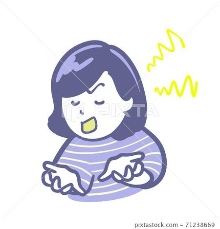 Two colors of women who insist on something hard - Stock Illustration ...