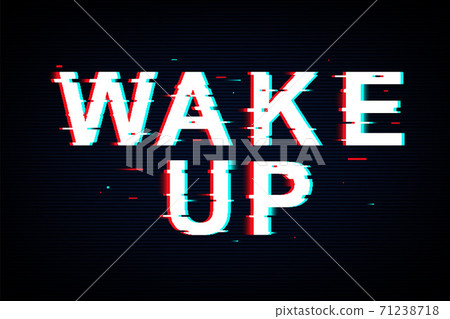 Template vector poster with words Wake Up - Stock Illustration ...