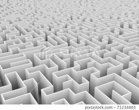 3d Rendering Endless Maze on white background - Stock Illustration ...