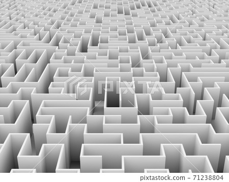 3d Rendering Endless Maze on white background - Stock Illustration ...