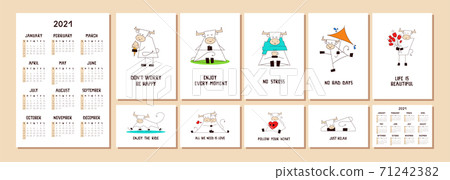 Vector set of 2021 pocket calendars. Chinese... - Stock Illustration ...