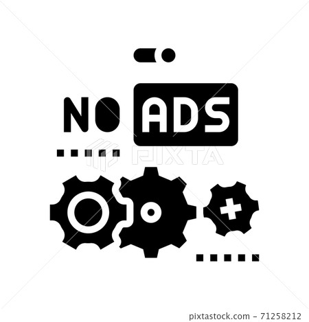no ads setting glyph icon vector illustration - Stock Illustration ...