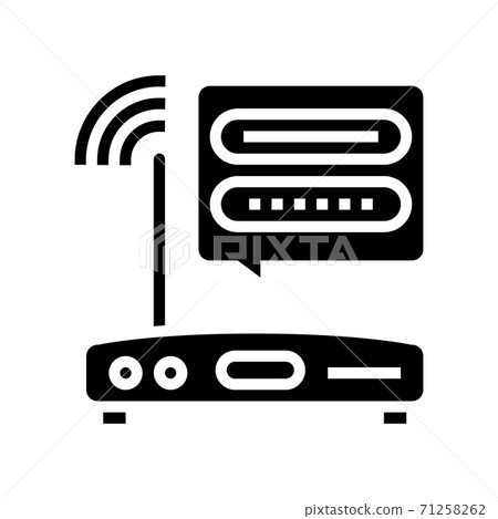 wifi router password glyph icon vector...-插圖素材 [71258262] - PIXTA圖庫