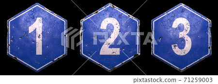 Set of public road signs in blue color with a...-插圖素材 [71259003] - PIXTA圖庫