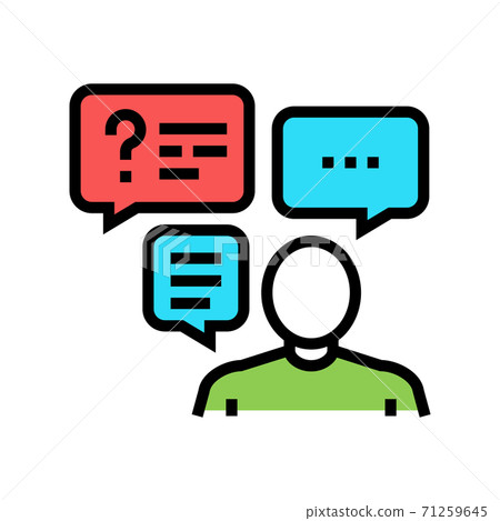 discussion questions and answers color icon... - Stock Illustration ...