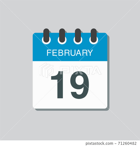 Icon day date 19 February, template calendar page - Stock Illustration ...