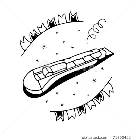 Vector illustration with a clerical knife.... - Stock Illustration ...