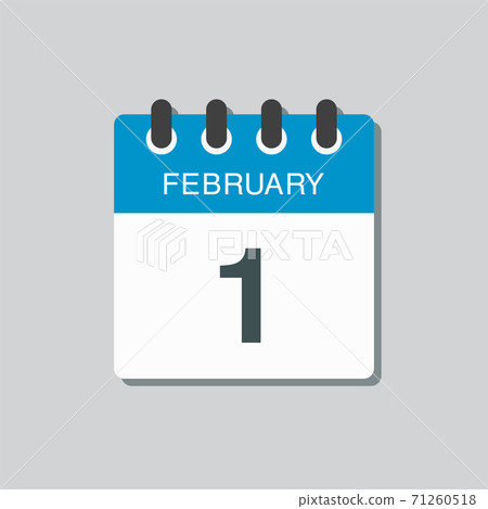 Icon day date 1 February, template calendar page - Stock Illustration ...