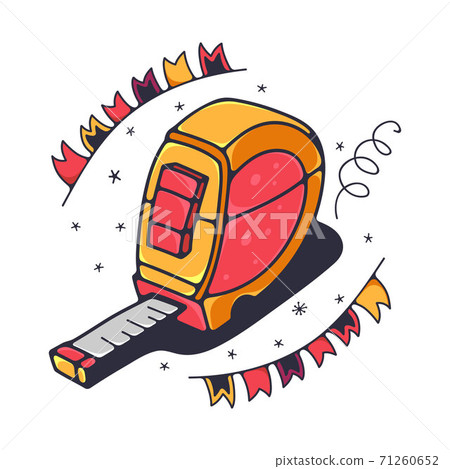 Vector illustration with tape measure. Isolated... - Stock Illustration ...