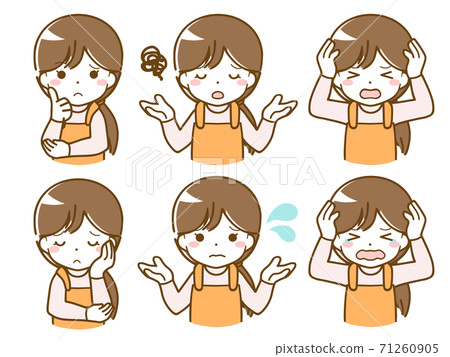 Annoying facial expressions of a woman wearing... - Stock Illustration ...