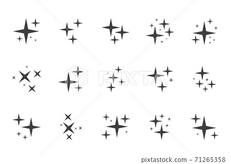 Cartoon twinkle magic star. Sparkle black... - Stock Illustration ...