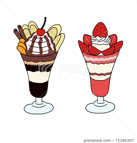 Illustration material of chocolate parfait and... - Stock Illustration ...