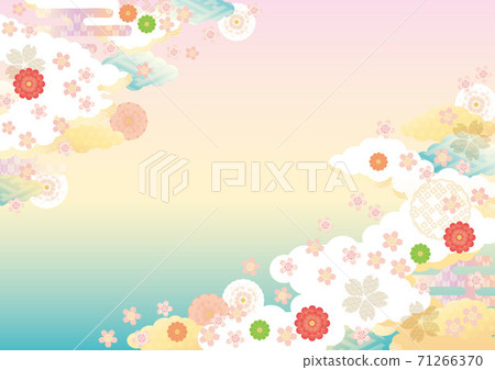 Japanese pattern Sakura background 3 - Stock Illustration [71266370 ...