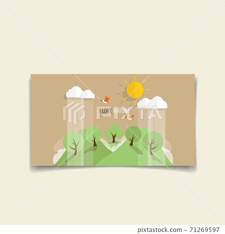 Nature banner. Green Eco Earth with trees,... - Stock Illustration ...