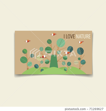 Nature banner. Green Eco Earth with trees,... - Stock Illustration ...