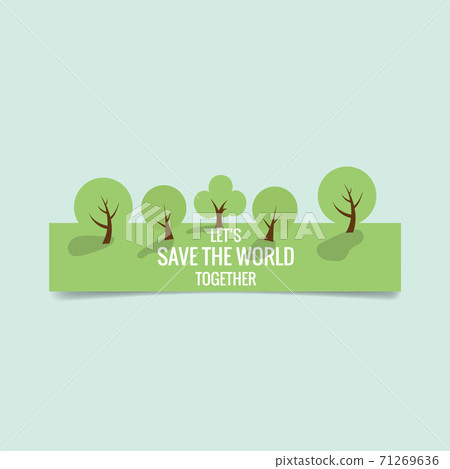 Nature banner. Green Eco Earth with trees,... - Stock Illustration ...