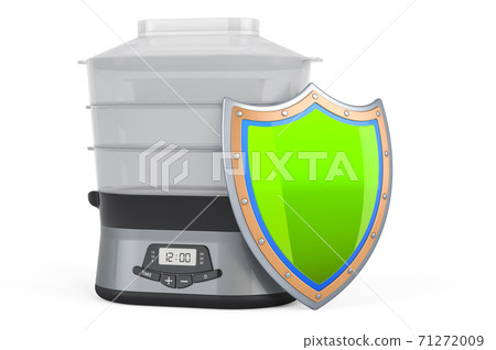Food steamer with shield, 3D rendering - Stock Illustration [71272009 ...