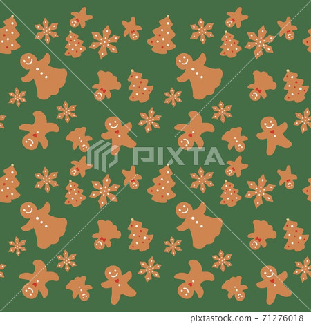 Gingerbread cookie pattern background illustration - Stock Illustration ...