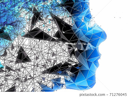 Geometric profile of a person with the concept... - Stock Illustration ...