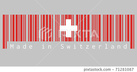 Barcode set the color of Switzerland flag, red...-插圖素材 [71281087] - PIXTA圖庫