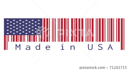 Barcode set the color of America flag, the red... - Stock Illustration ...