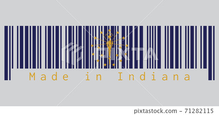 Barcode set the color of Indiana flag, - Stock Illustration [71282115 ...