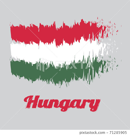 Brush style color flag of Hungary, A horizontal... - Stock Illustration ...