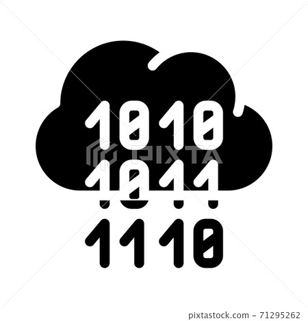 programming binary code cloud storage glyph... - Stock Illustration ...