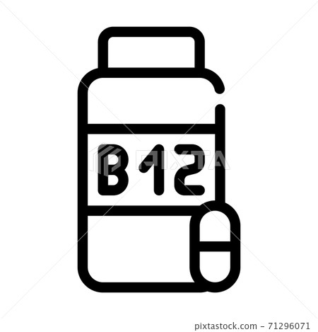 vitamins b12 line icon vector symbol illustration - Stock Illustration ...