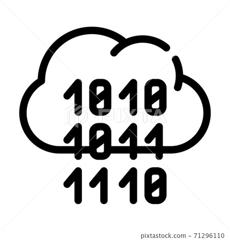 programming binary code cloud storage line icon... - Stock Illustration ...
