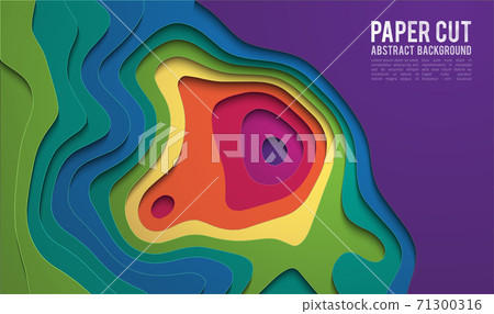 Colorful paper cutout. Paper cut banner... - Stock Illustration ...