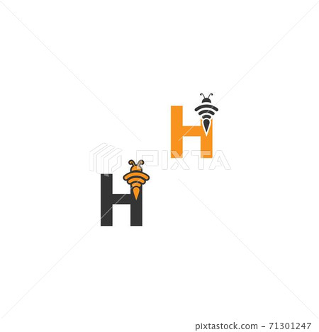 Letter H bee icon creative design logo - Stock Illustration [71301247 ...