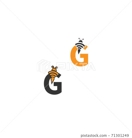 Letter G bee icon creative design logo - Stock Illustration [71301249 ...