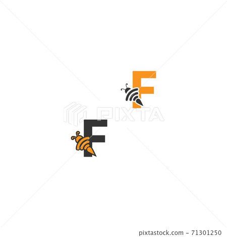 Letter F bee icon creative design logo - Stock Illustration [71301250 ...